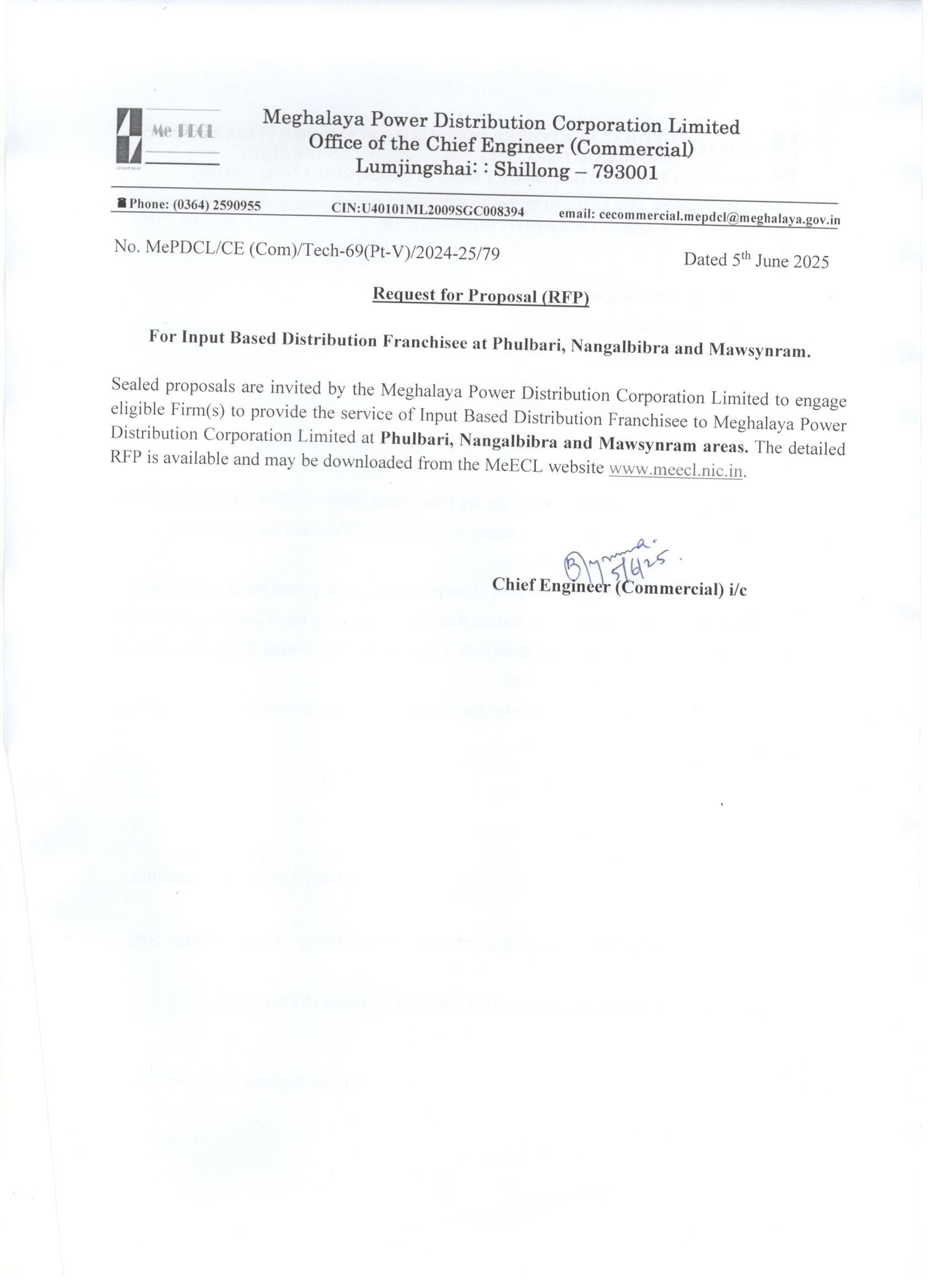 Request for Proposal for Input Based Distribution Franchisee at ...